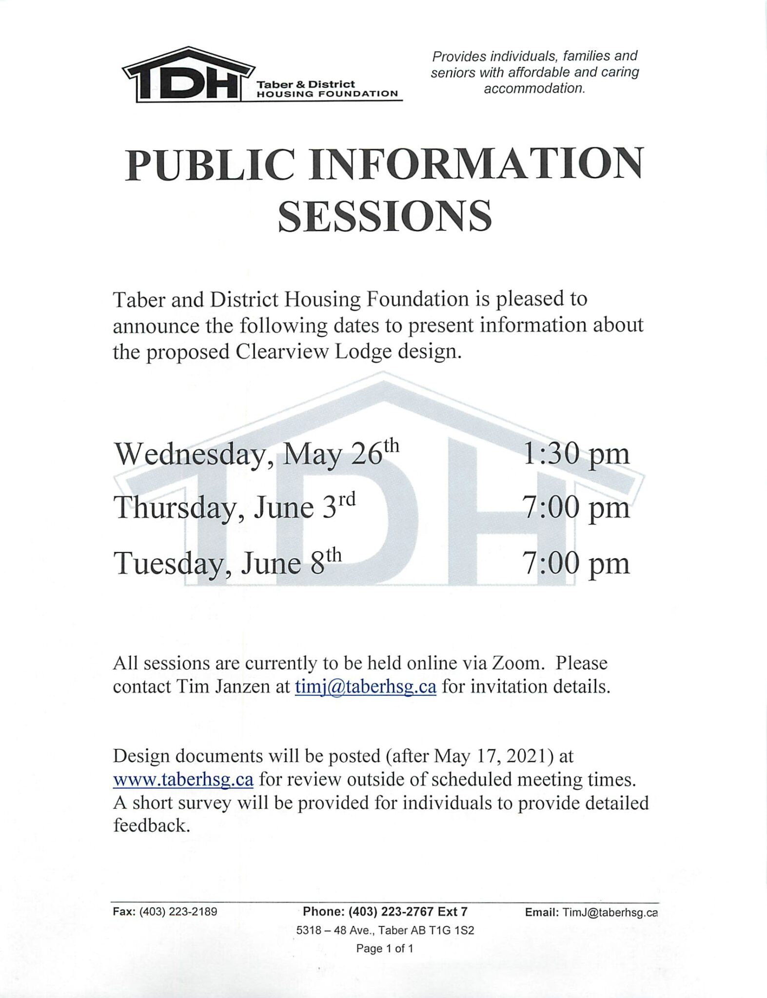 Public Information Sessions - proposed Clearview Lodge Design | Taber ...